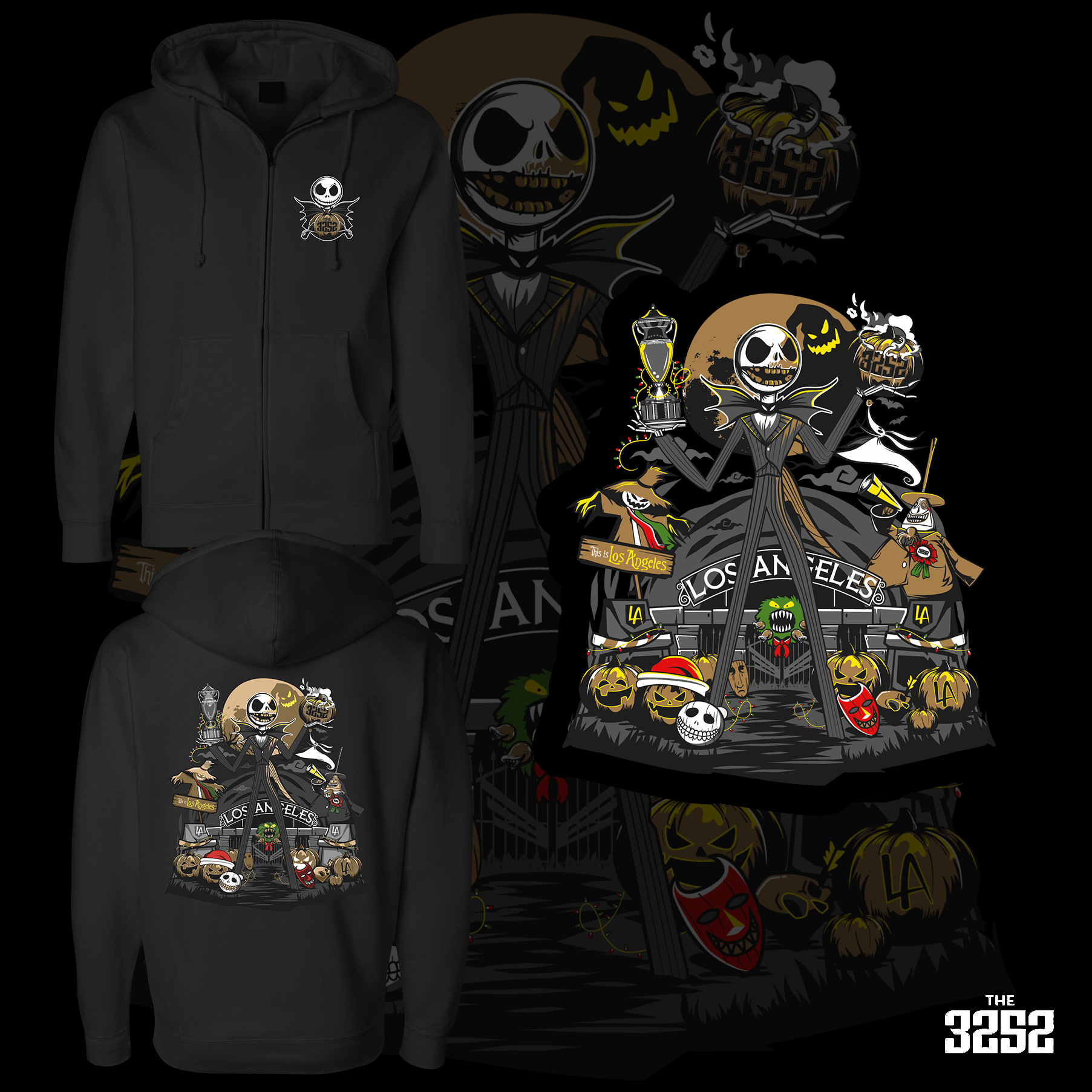 The 3252 Nightmare Collection - Jack - Zip Up Hoodie (Black) – The ...